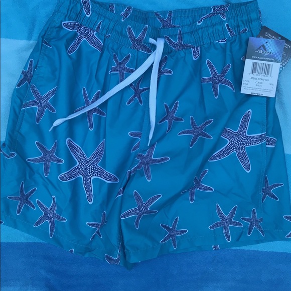 Kanu Surf | Swim | Mens Blue Starfish Swim Trunks Nwt | Poshmark